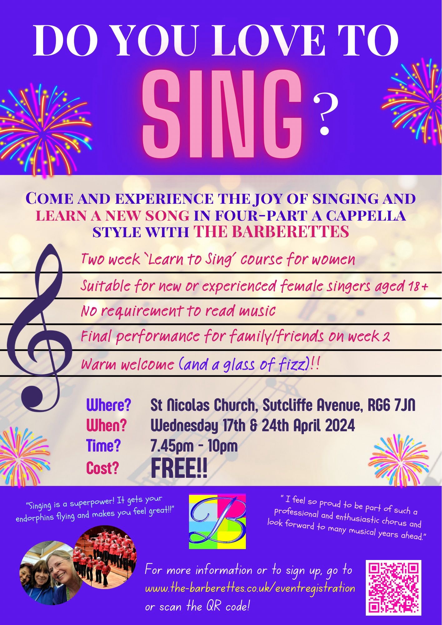 The Barberettes - 17/04/2024 7:30pm - Two week 'Learn to Sing' course ...